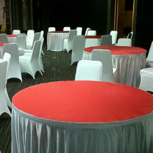 meja bulat cover merah putih « NS Tenda